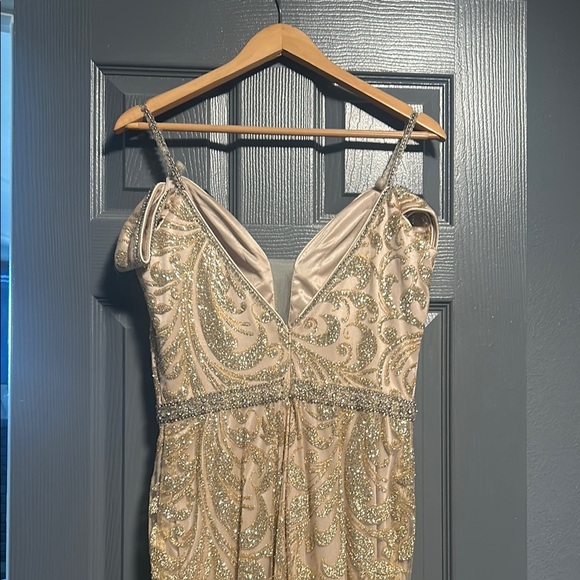Dresses | Elegant Gold Evening Dress | Poshmark